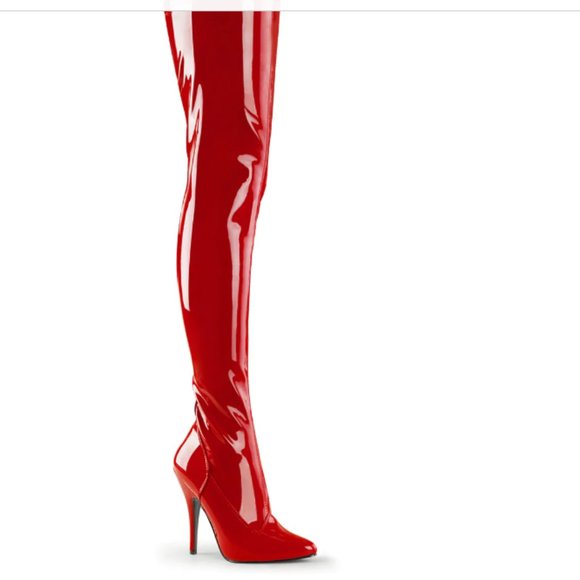 Pleaser | Shoes | Pleaser Seduce300 Red Patent Thigh High Boots | Poshmark